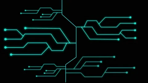 Glowing Light blue color Motherboard cir... | Stock Video | Pond5