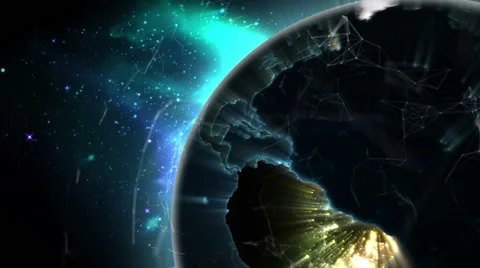 Glowing light spreading over the earth | Stock Video | Pond5