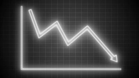 Glowing Line Graph Showing Downward Tren... | Stock Video | Pond5