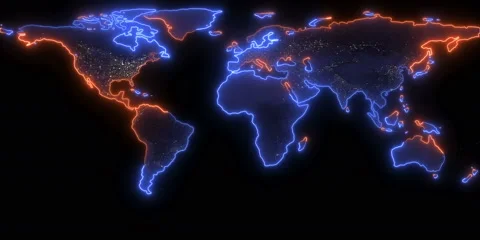 World Map Glowing Stock Video Footage | Royalty Free World Map Glowing ...