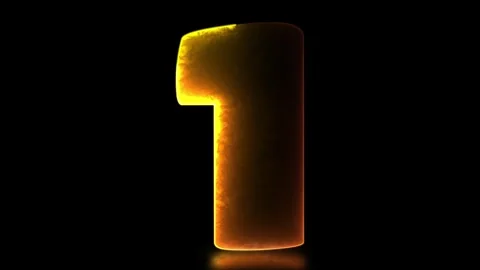 Glowing looping numbers 1 neon effect, b... | Stock Video | Pond5