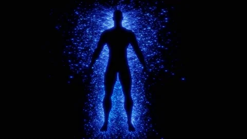 Glowing man with electric energy stream ... | Stock Video | Pond5