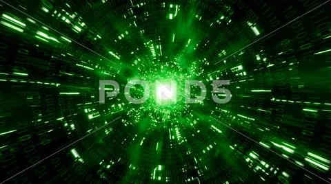Glowing Matrix Concept Binary Data Energy Tunnel Background: Graphic ...