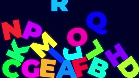 Glowing Neon Alphabet Letters Falling on... | Stock Video | Pond5
