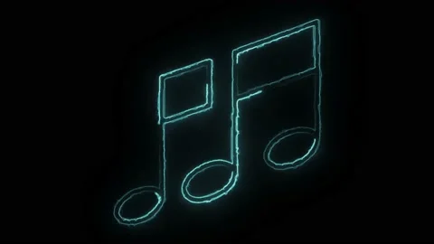 Glowing neon animation of musical note s... | Stock Video | Pond5
