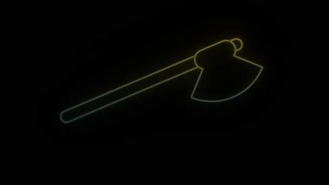 Glowing neon ax icon on black background... | Stock Video | Pond5
