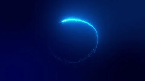 Glowing neon blue circle animation on da... | Stock Video | Pond5