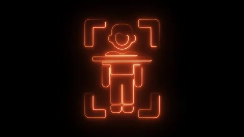 Glowing Neon Body Scan Icon, Symbol of M... | Stock Video | Pond5