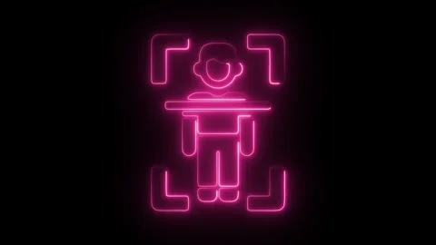 Glowing Neon Body Scan Icon, Symbol of M... | Stock Video | Pond5