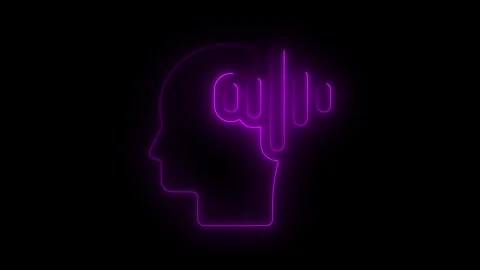Glowing neon brain sign. The human brain... | Stock Video | Pond5