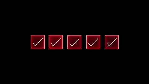 Glowing neon checkmarks animation. Check... | Stock Video | Pond5