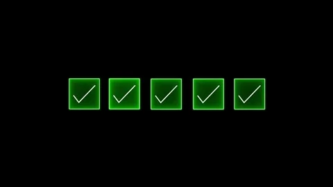 Glowing neon checkmarks animation. Check... | Stock Video | Pond5