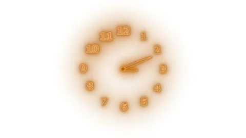 Glowing Neon Clock Face Animation, Neon ... | Stock Video | Pond5
