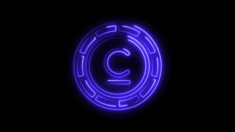 Glowing neon copyright symbol animation ... | Stock Video | Pond5