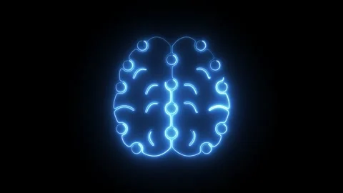 Glowing Neon Deep Learning Icon, Symbol ... | Stock Video | Pond5