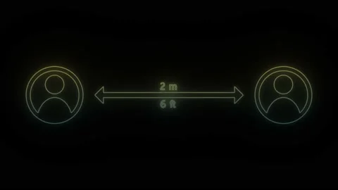 Glowing neon distance between people ico... | Stock Video | Pond5