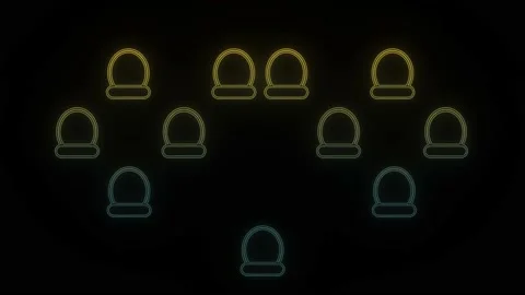 Glowing neon family tree icon on black b... | Stock Video | Pond5