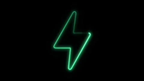 Glowing Neon Flash Icon, Lightning Bolt ... | Stock Video | Pond5