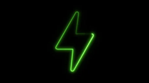 Glowing Neon Flash Icon, Lightning Bolt ... | Stock Video | Pond5