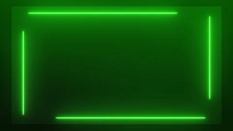 Glowing Neon Green Rectangle Frame. Seam... | Stock Video | Pond5