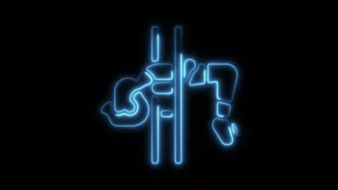 Glowing Neon High Jump Icon Animation on... | Stock Video | Pond5