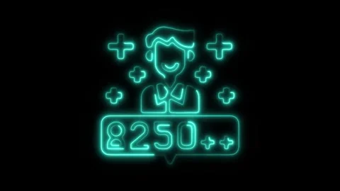 Glowing Neon Influencer Icon Animation o... | Stock Video | Pond5