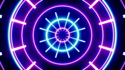 Glowing Neon Light Beam Spread Loop Back... | Stock Video | Pond5