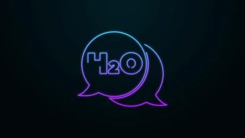Glowing neon line Chemical formula for w... | Stock Video | Pond5