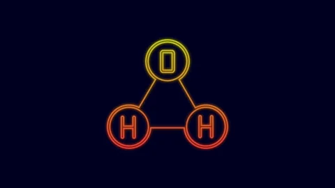 Glowing neon line Chemical formula for w... | Stock Video | Pond5