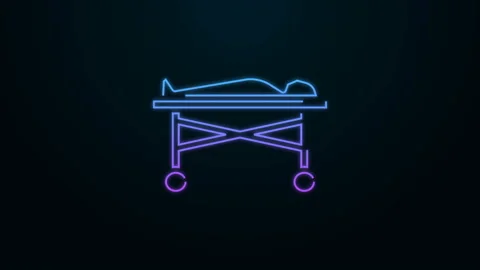 Glowing neon line Dead body in the morgu... | Stock Video | Pond5