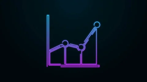 Glowing neon line Graph, schedule, chart... | Stock Video | Pond5