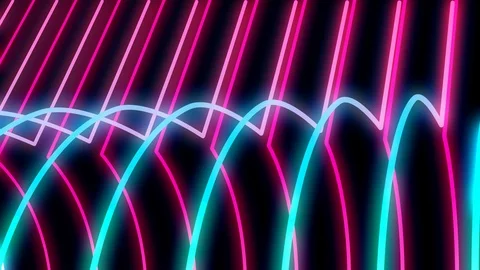 glowing neon lines loop animated pattern... | Stock Video | Pond5