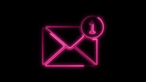 Glowing Neon Notification Icon, Symbol o... | Stock Video | Pond5