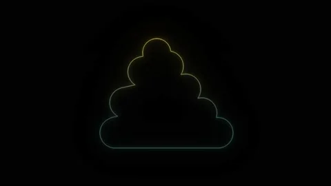 Glowing neon poop icon on black backgrou... | Stock Video | Pond5