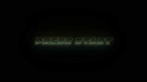 Glowing neon press start icon on black b... | Stock Video | Pond5