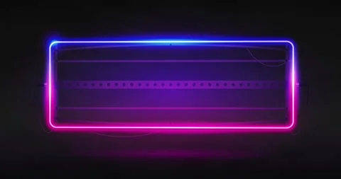 Glowing Neon Rectangle Animated Frame | Stock Video | Pond5