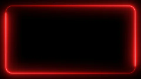 Glowing neon red frame on an isolated bl... | Stock Video | Pond5