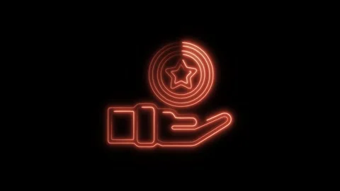 Glowing neon reward points icon isolated... | Stock Video | Pond5