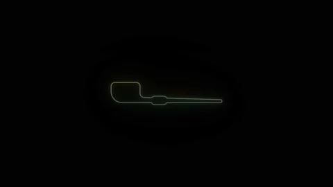Glowing neon smoking pipe icon on black ... | Stock Video | Pond5