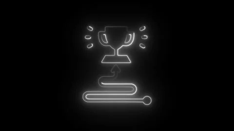 Glowing neon success roadmap icon isolat... | Stock Video | Pond5