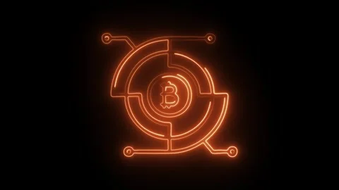 Glowing neon tokenomics icon isolated on... | Stock Video | Pond5