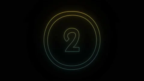 Glowing neon two icon on black backgroun... | Stock Video | Pond5