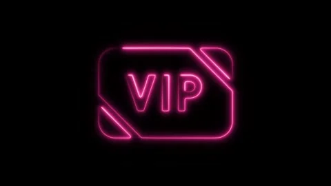 Glowing neon vip card isolated on black ... | Stock Video | Pond5