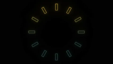 Glowing neon watch icon on black backgro... | Stock Video | Pond5