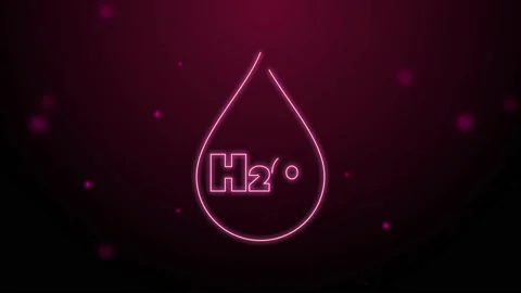 Glowing Neon Water Drop with H2O Formula... | Stock Video | Pond5