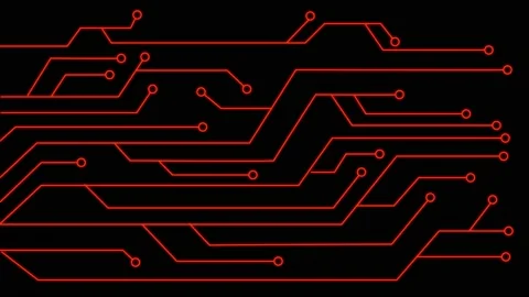 Glowing Orange color Motherboard circuit... | Stock Video | Pond5
