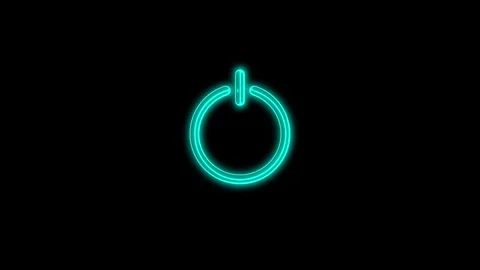 Glowing power button icon. Power button ... | Stock Video | Pond5