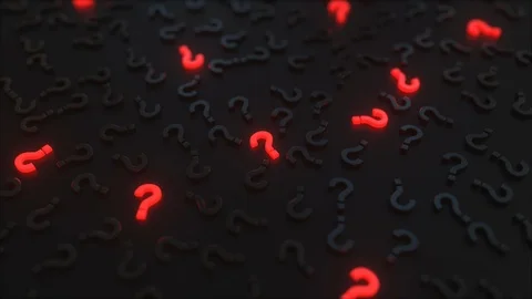 Glowing red question marks among black o... | Stock Video | Pond5
