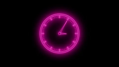 Glowing Time Loop Clock Animation, Neon ... | Stock Video | Pond5