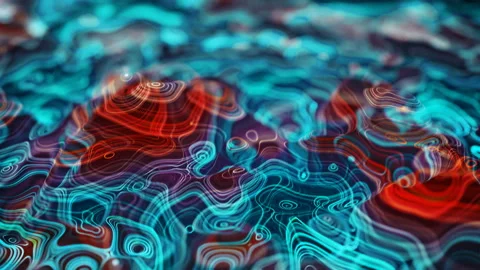 Glowing topographic map seamless loop 3D... | Stock Video | Pond5